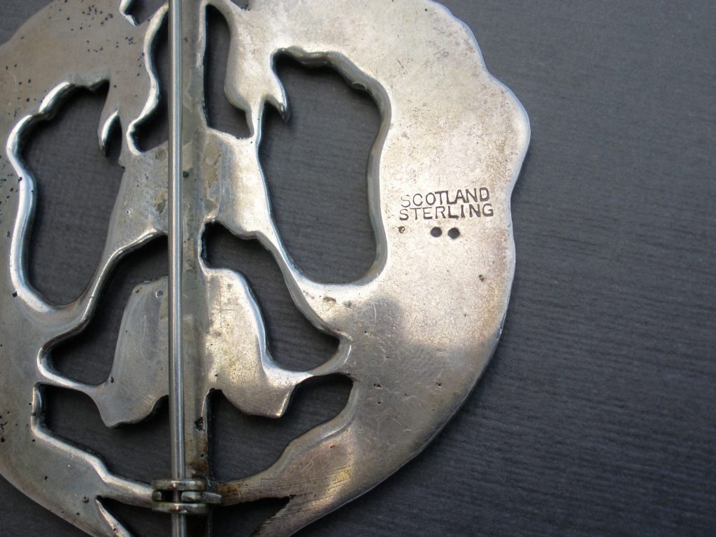 Iain MacCormick, large Scottish silver Celtic plaid brooch, 1950’s ...