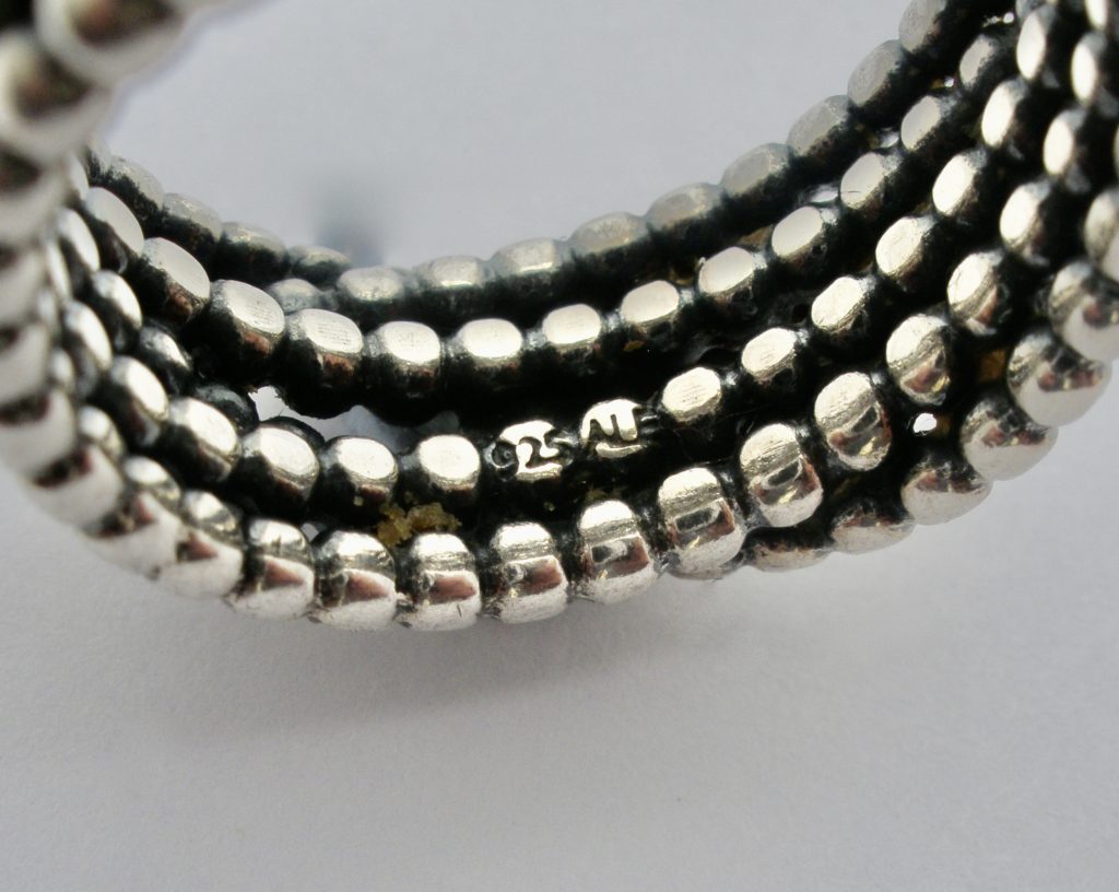 Pandora, silver and gold ‘Entangled Beauty’ three stone diamond ring ...