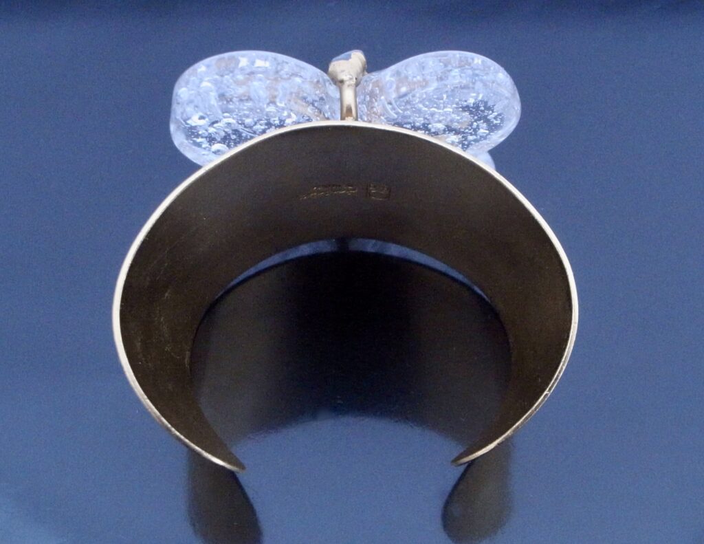 Jacob Hull, for Buch & Deichmann, rare glass and gilded metal bangle ...